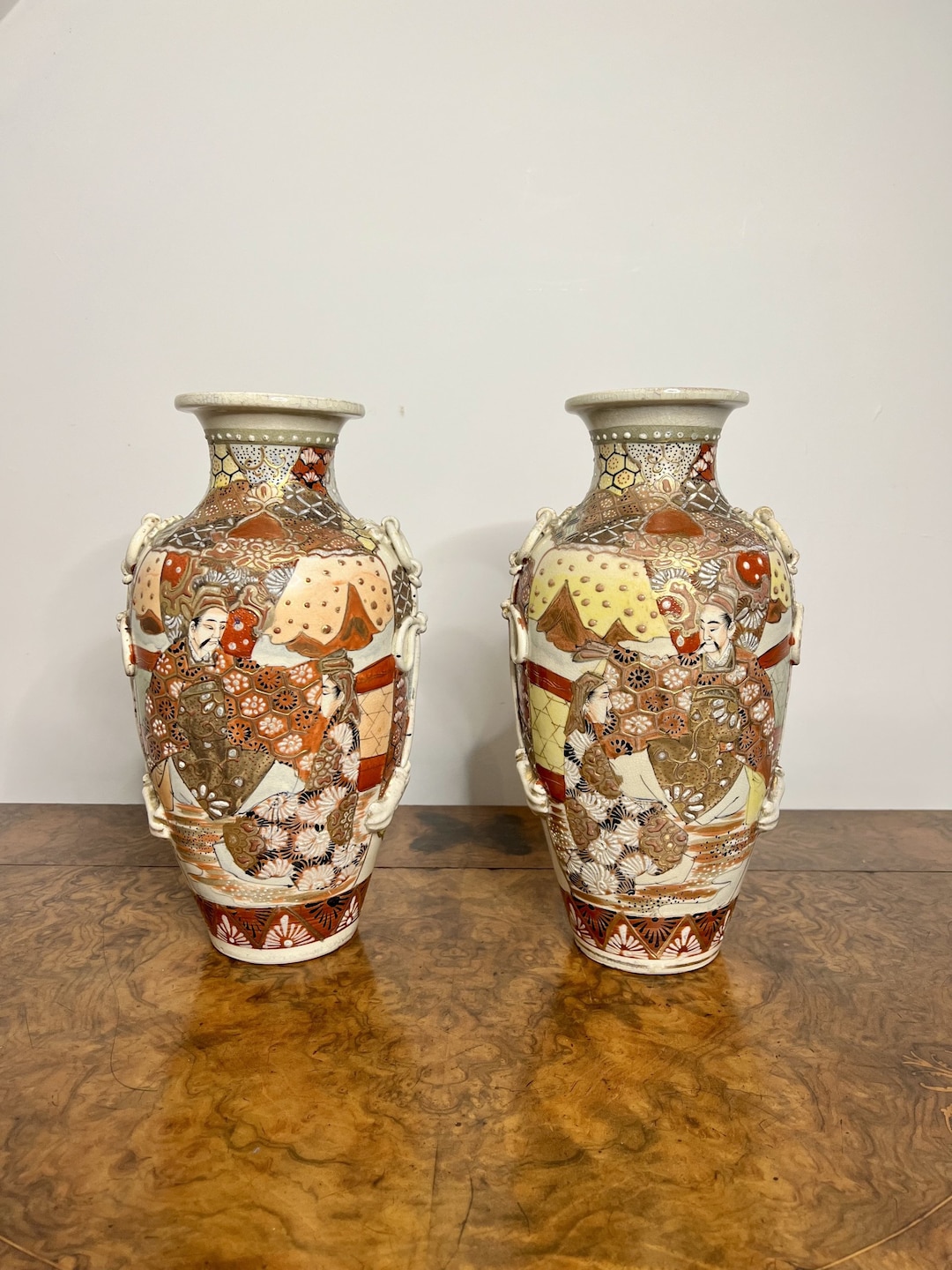 Quality Pair of Large Antique Satsuma Vases - Etsy