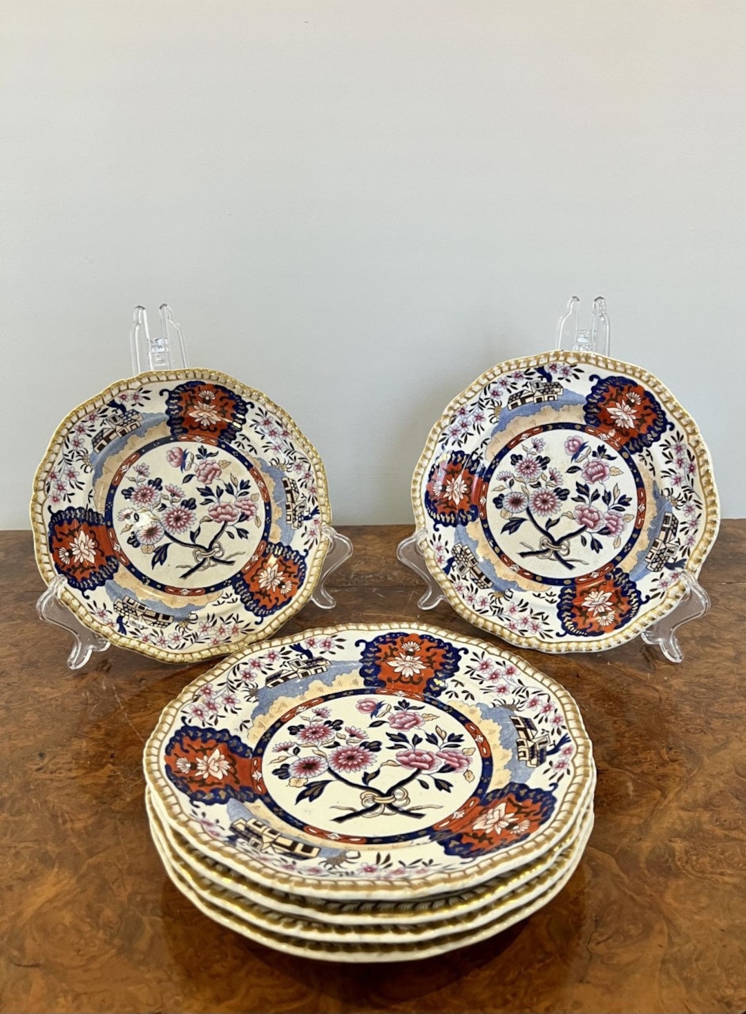 Set of Six Antique Spode Plates - Etsy
