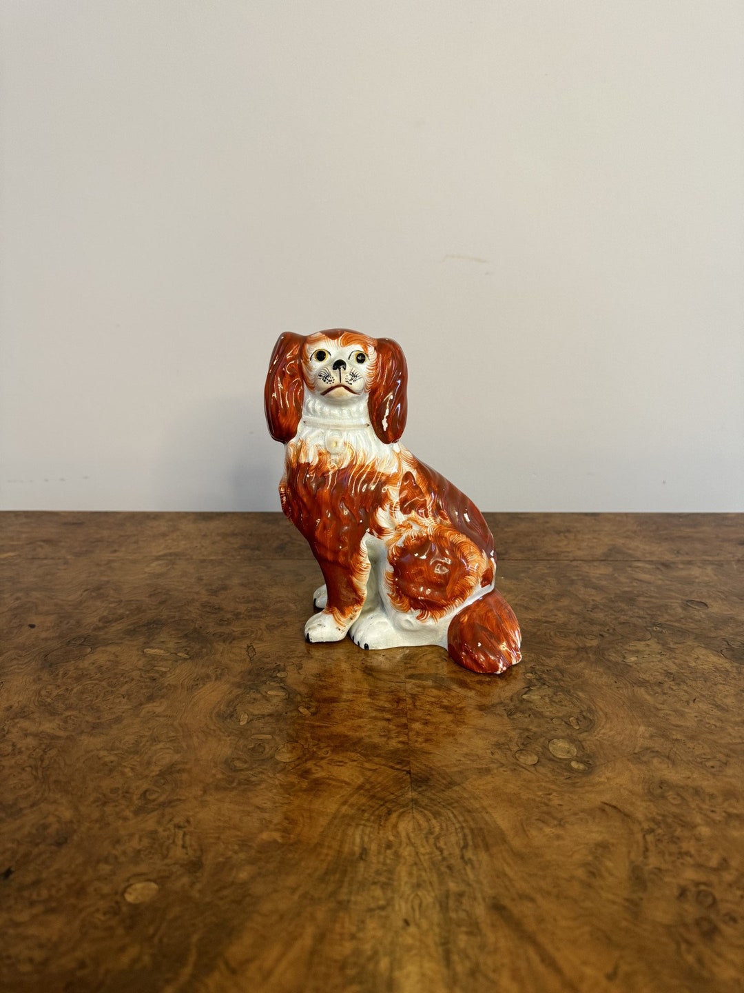 Antique Victorian Staffordshire Spaniel Seated Dog - Etsy