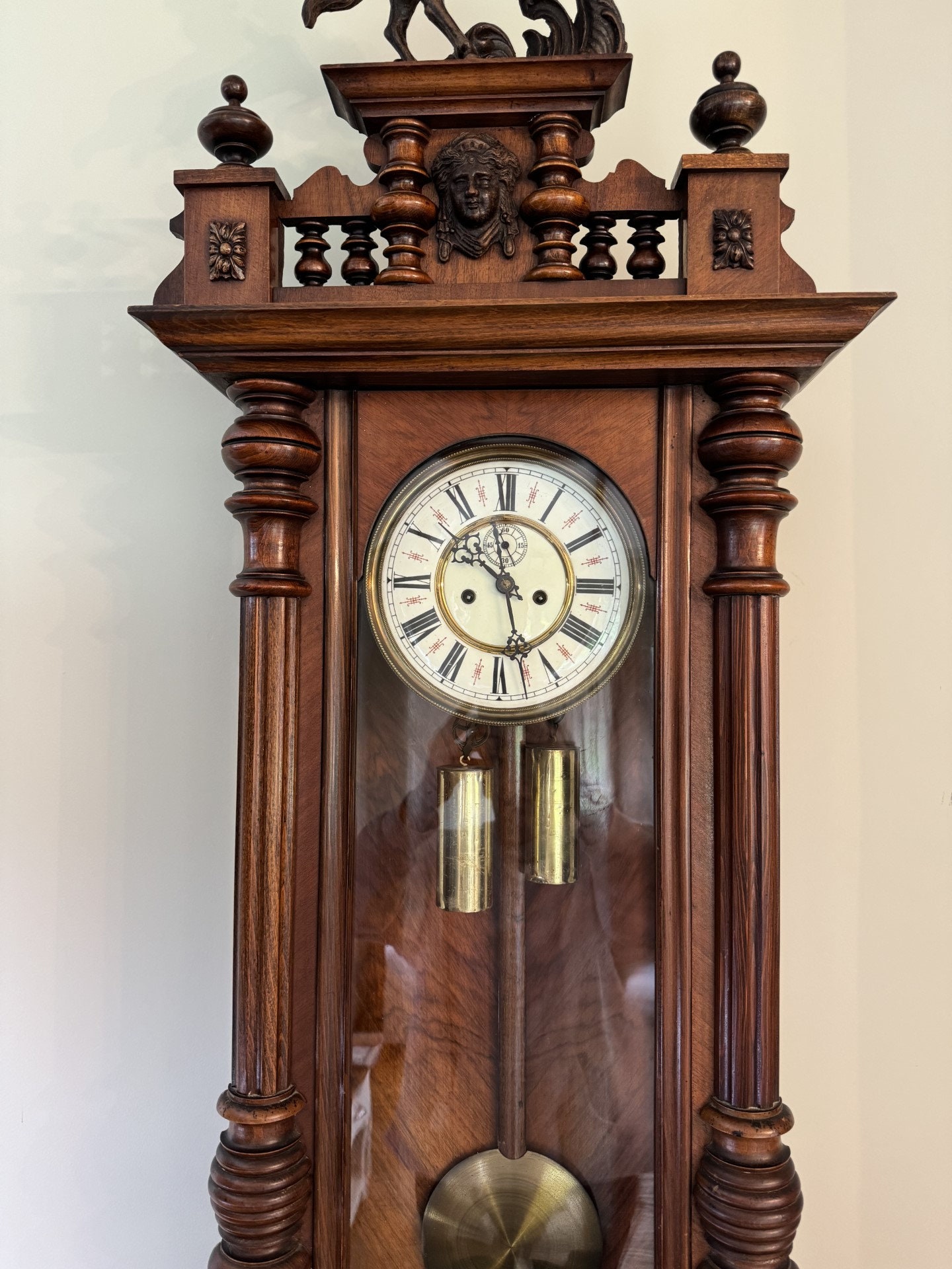 Stunning Quality Antique Victorian Carved Walnut Vienna Wall Clock - Etsy