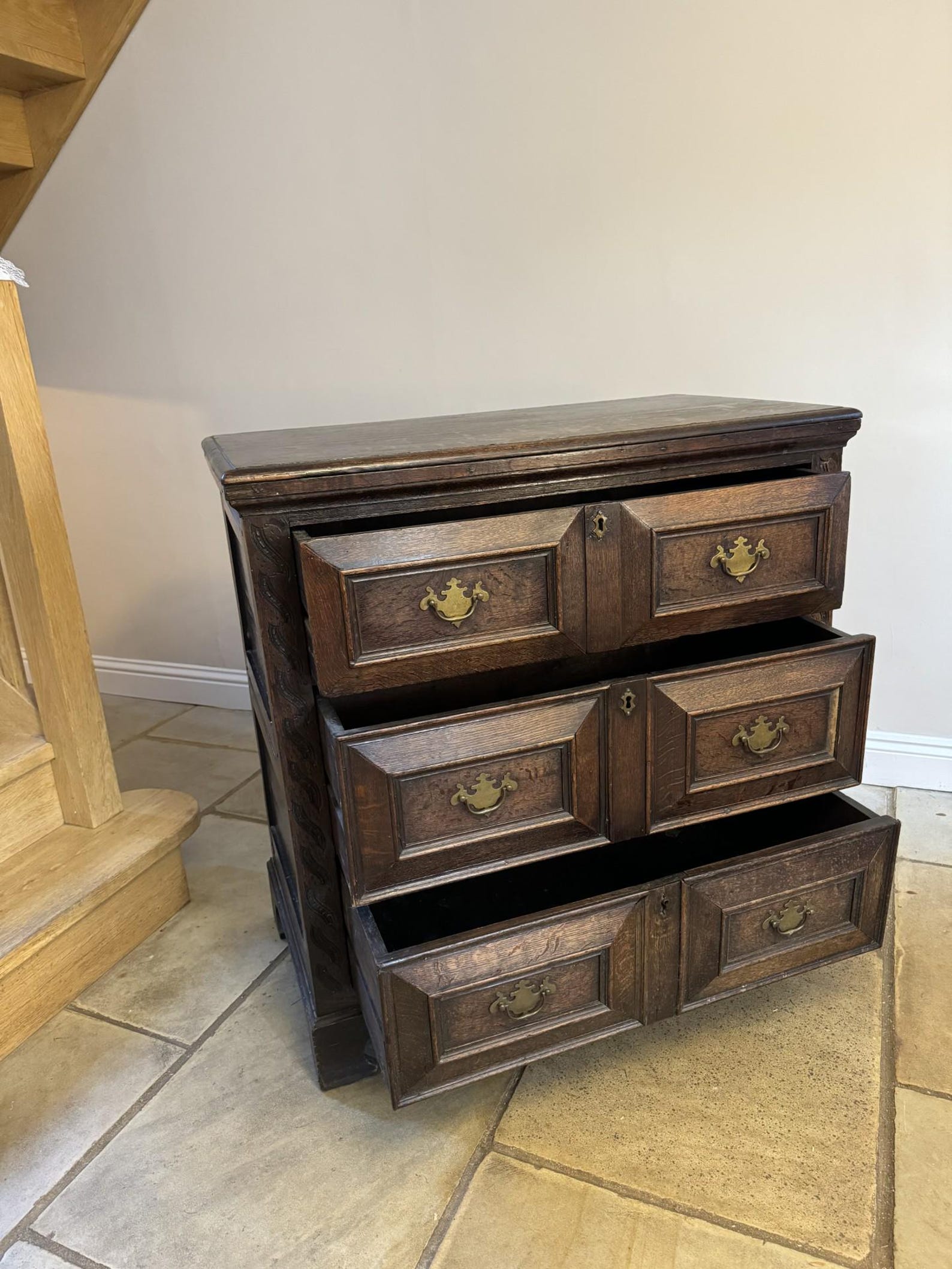 Antique 18th Century Quality Oak Jacobean Chest of Drawers - Etsy