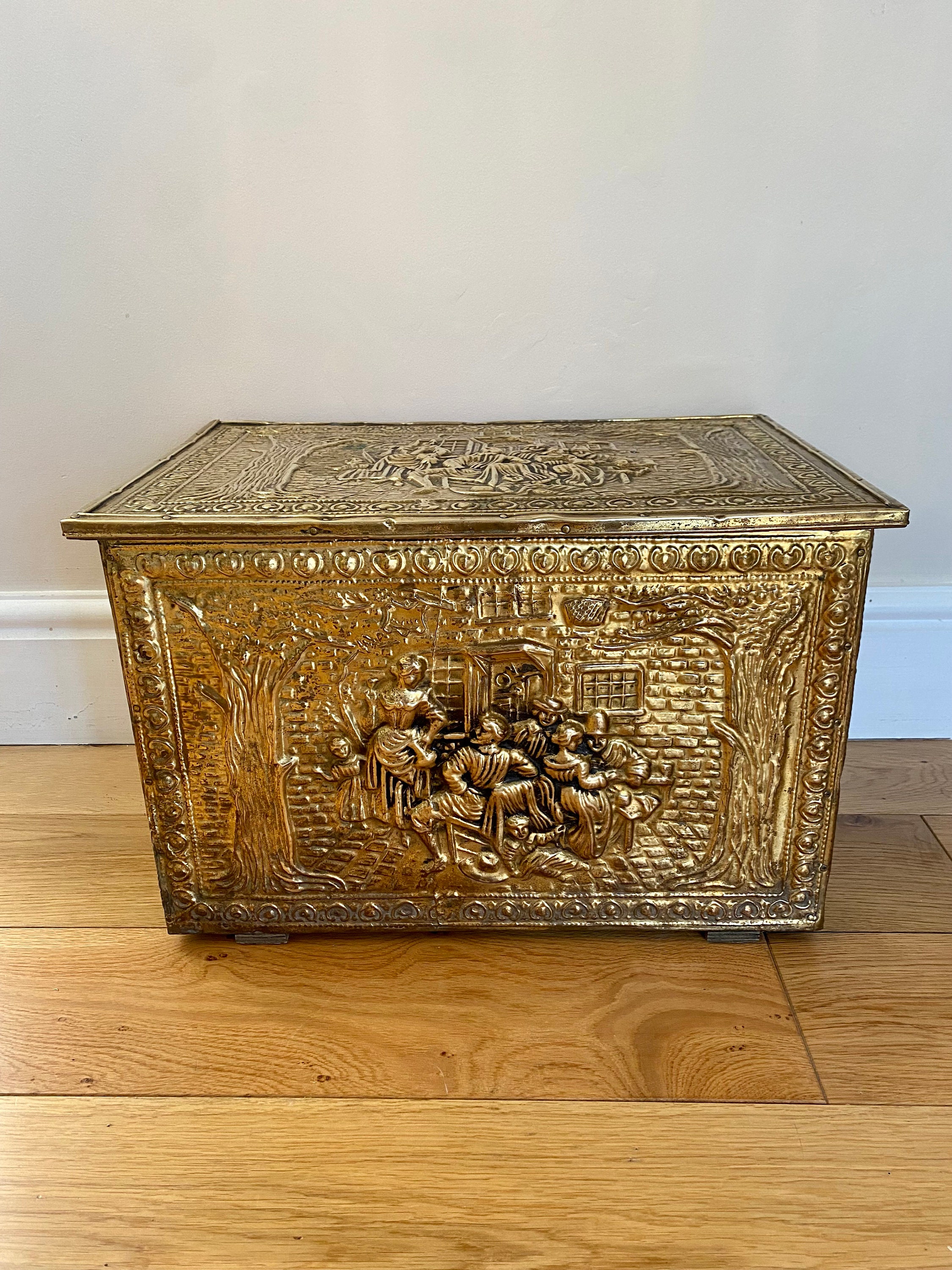 Vintage Brass Coal Box For Sale at Steven Hines blog