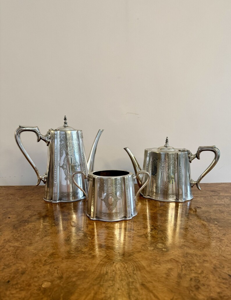 Stunning Quality Antique Edwardian Four Piece Tea Set by Walker and ...