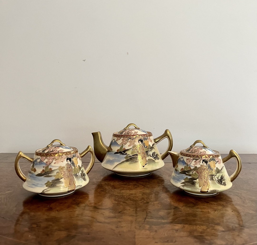 Lovely Antique Japanese Satsuma Three Piece Tea Set - Etsy