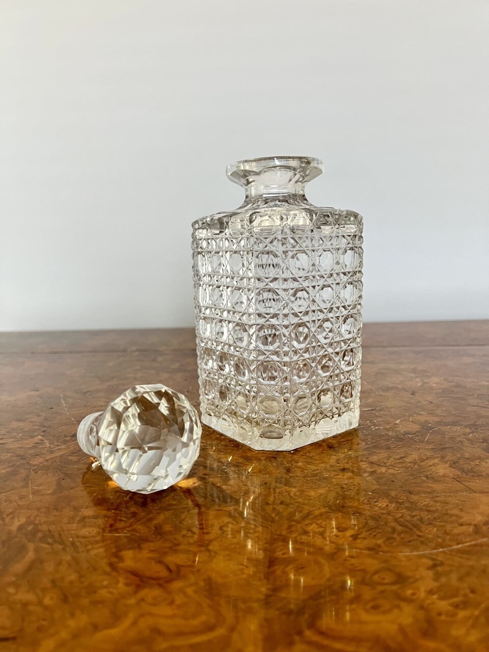 Antique Edwardian Quality Cut Glass Decanter - Etsy