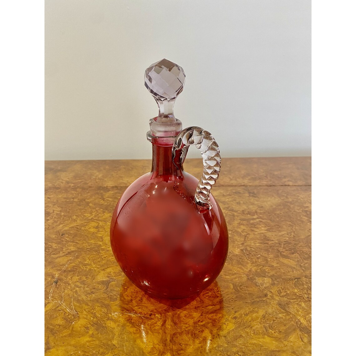 Antique Victorian Quality Cranberry Glass Decanter - Etsy UK