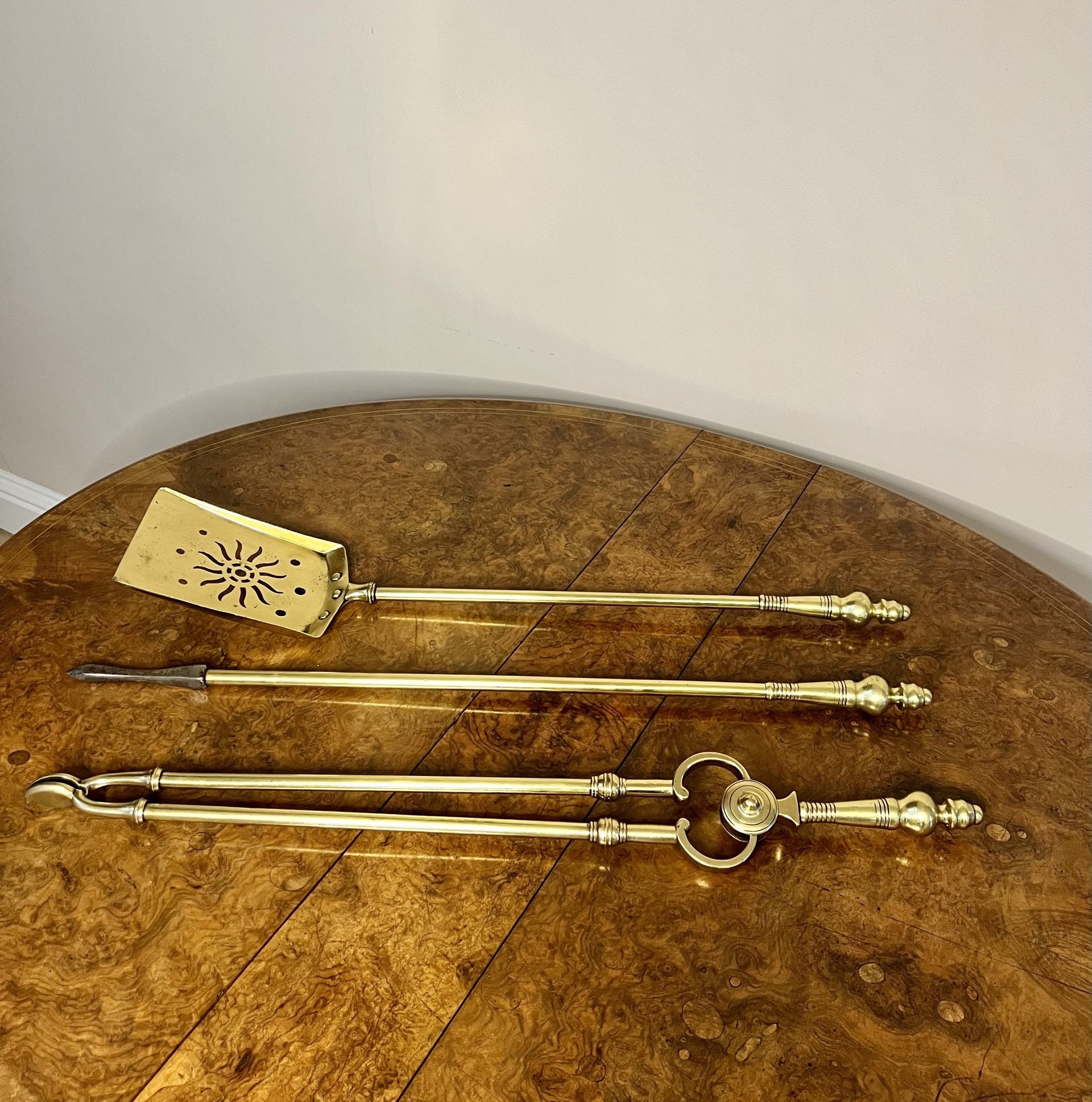 Quality Antique Edwardian Brass Fire Irons - Etsy