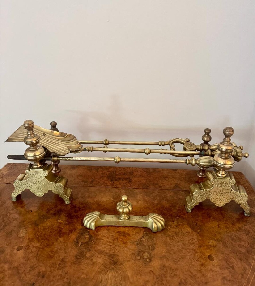 Elegant Quality Antique Victorian Brass Fireplace Set - Etsy