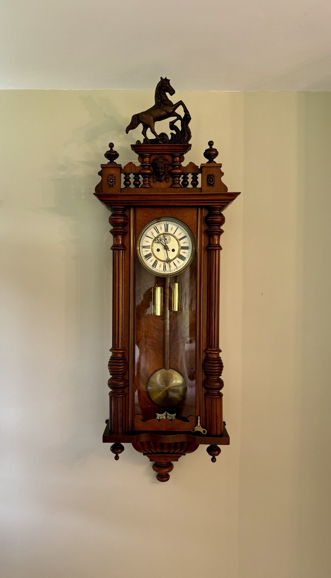 Stunning Quality Antique Victorian Carved Walnut Vienna Wall Clock - Etsy