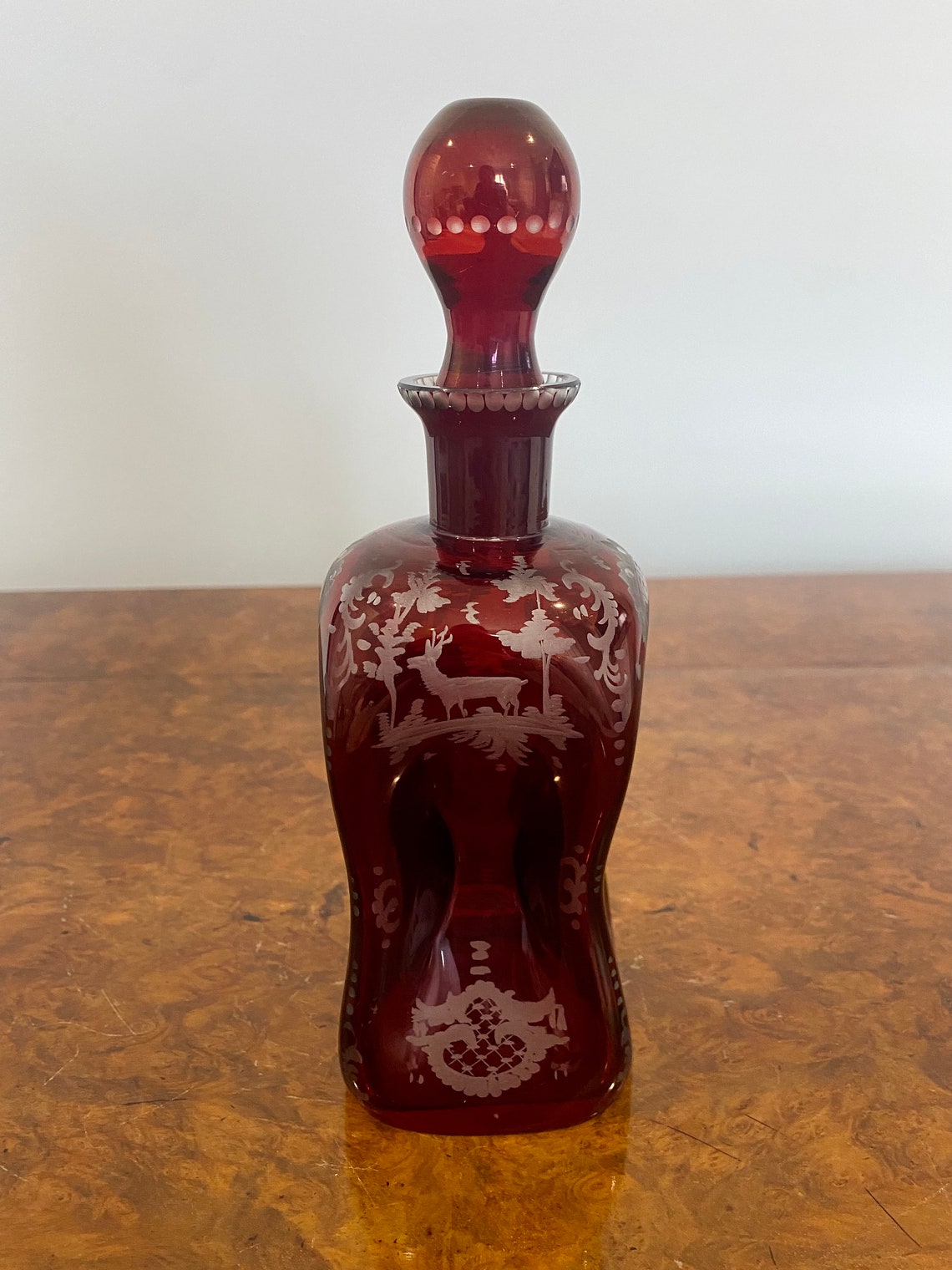 Pair of Antique Victorian Quality Ruby Glass Decanters - Etsy