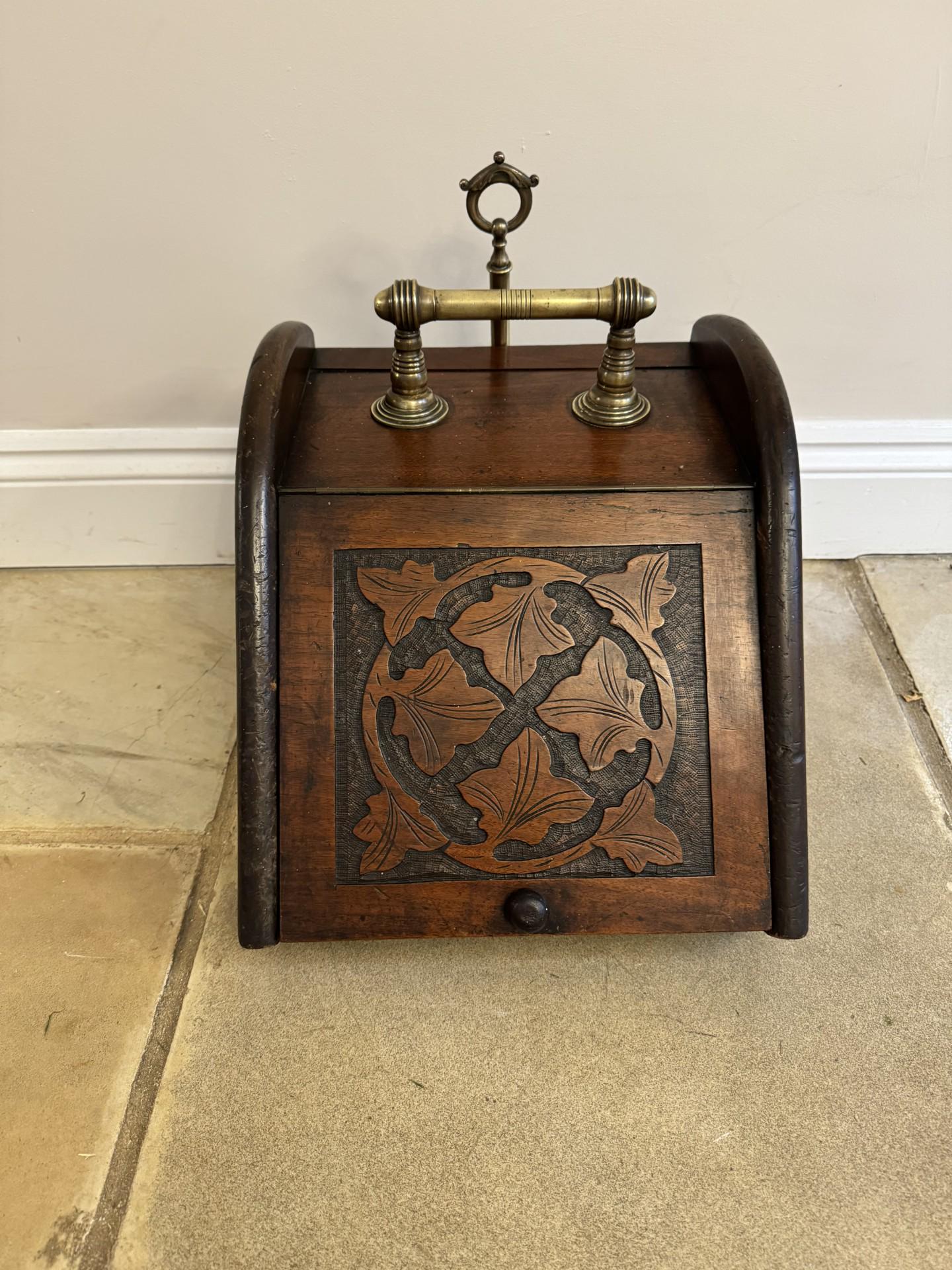 Antique Victorian Quality Carved Oak Coal Box - Etsy