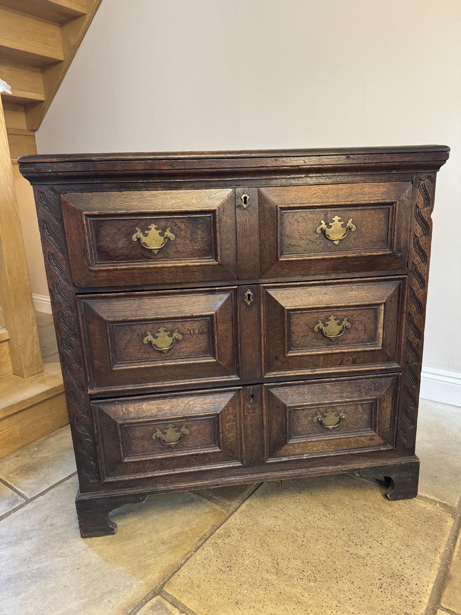 Antique 18th Century Quality Oak Jacobean Chest of Drawers - Etsy