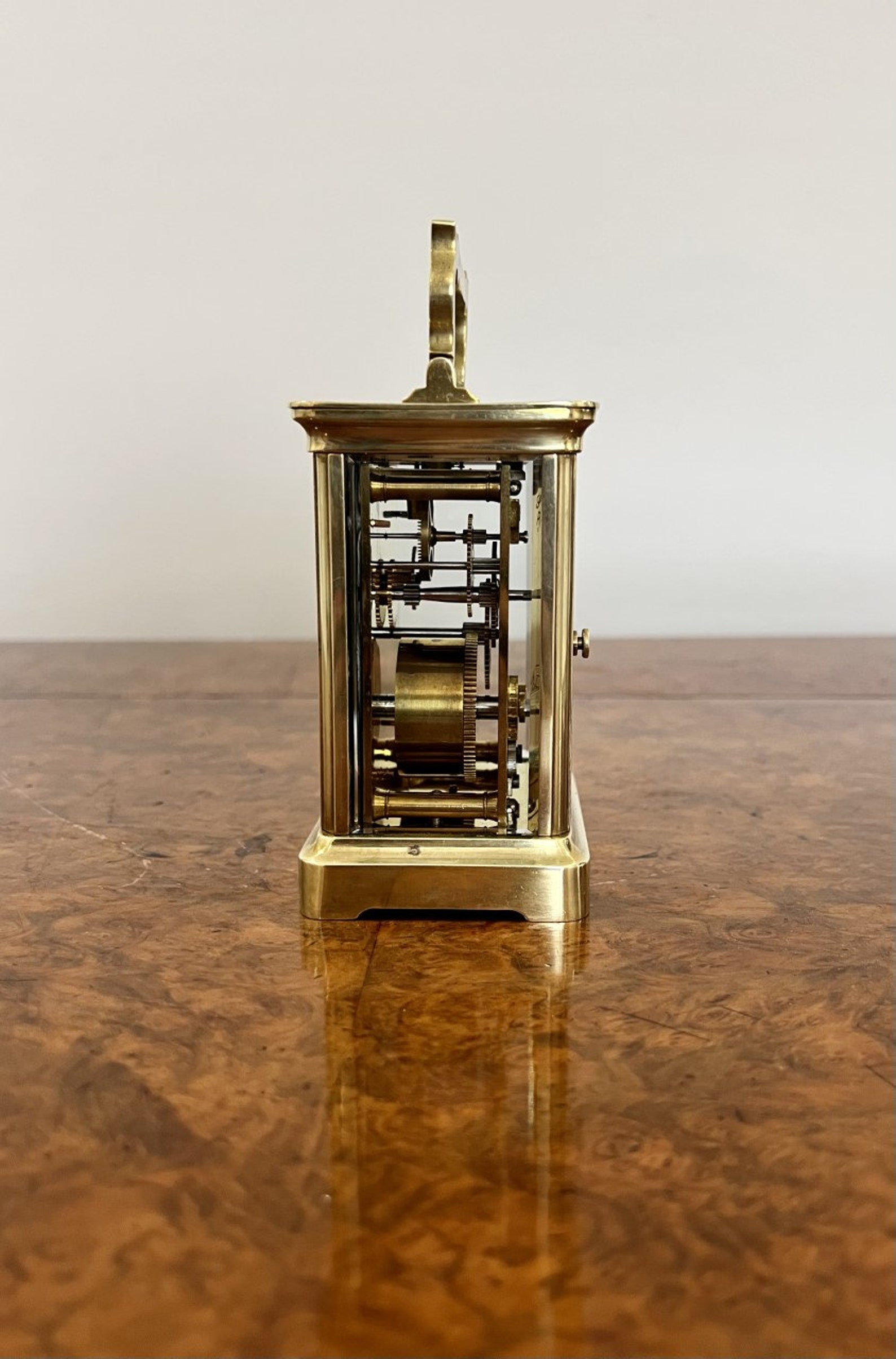 Antique Victorian Quality Brass Carriage Clock With Original Leather ...