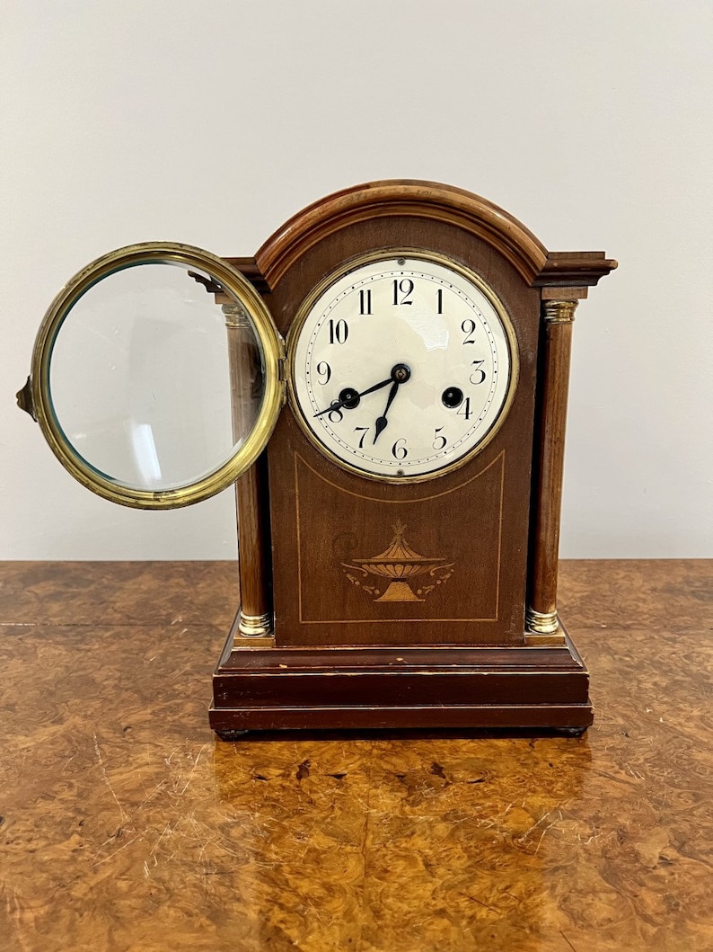 Antique Edwardian Quality Mahogany Inlaid Mantle Clock - Etsy