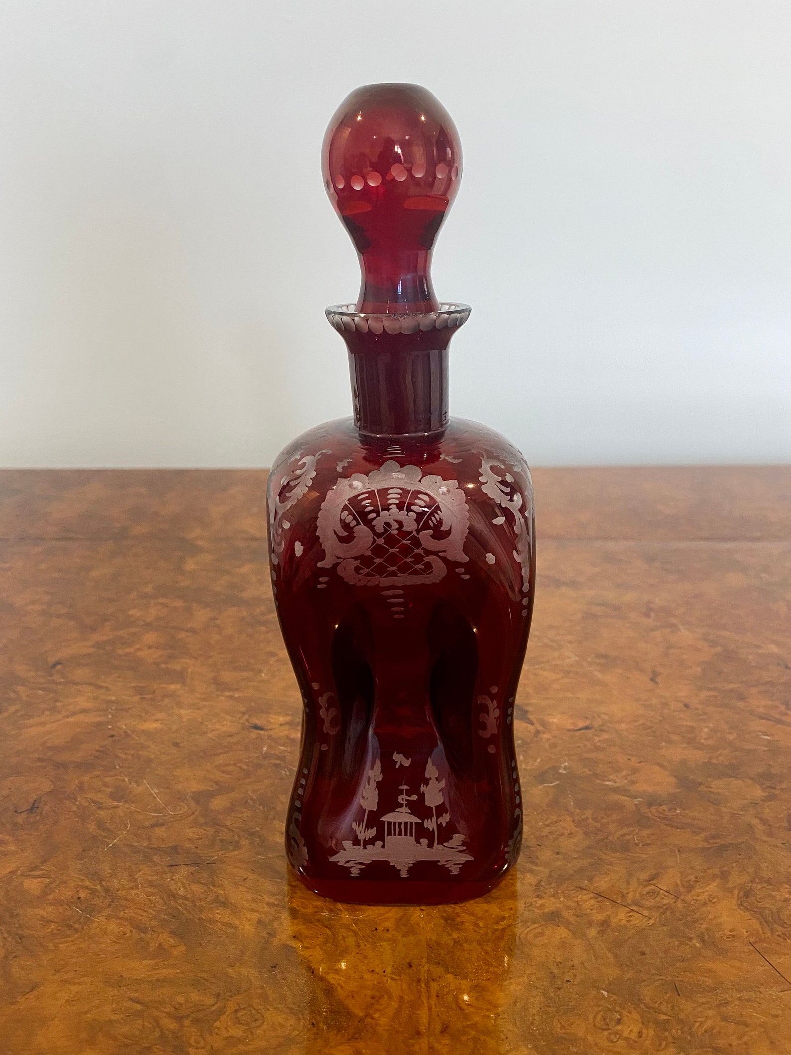 Pair of Antique Victorian Quality Ruby Glass Decanters - Etsy