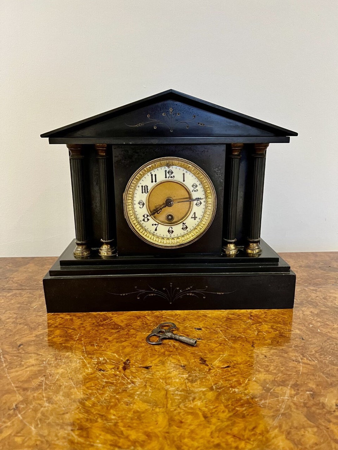 Antique Victorian Marble Mantle Clock - Etsy UK