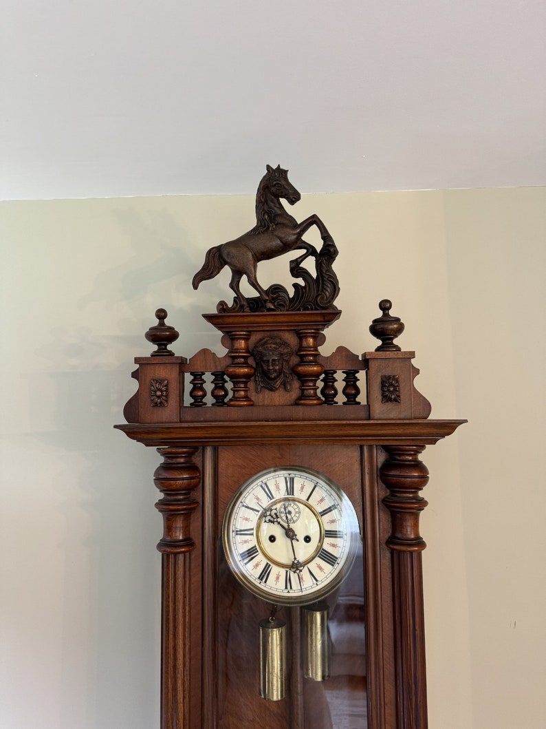 Stunning Quality Antique Victorian Carved Walnut Vienna Wall Clock - Etsy