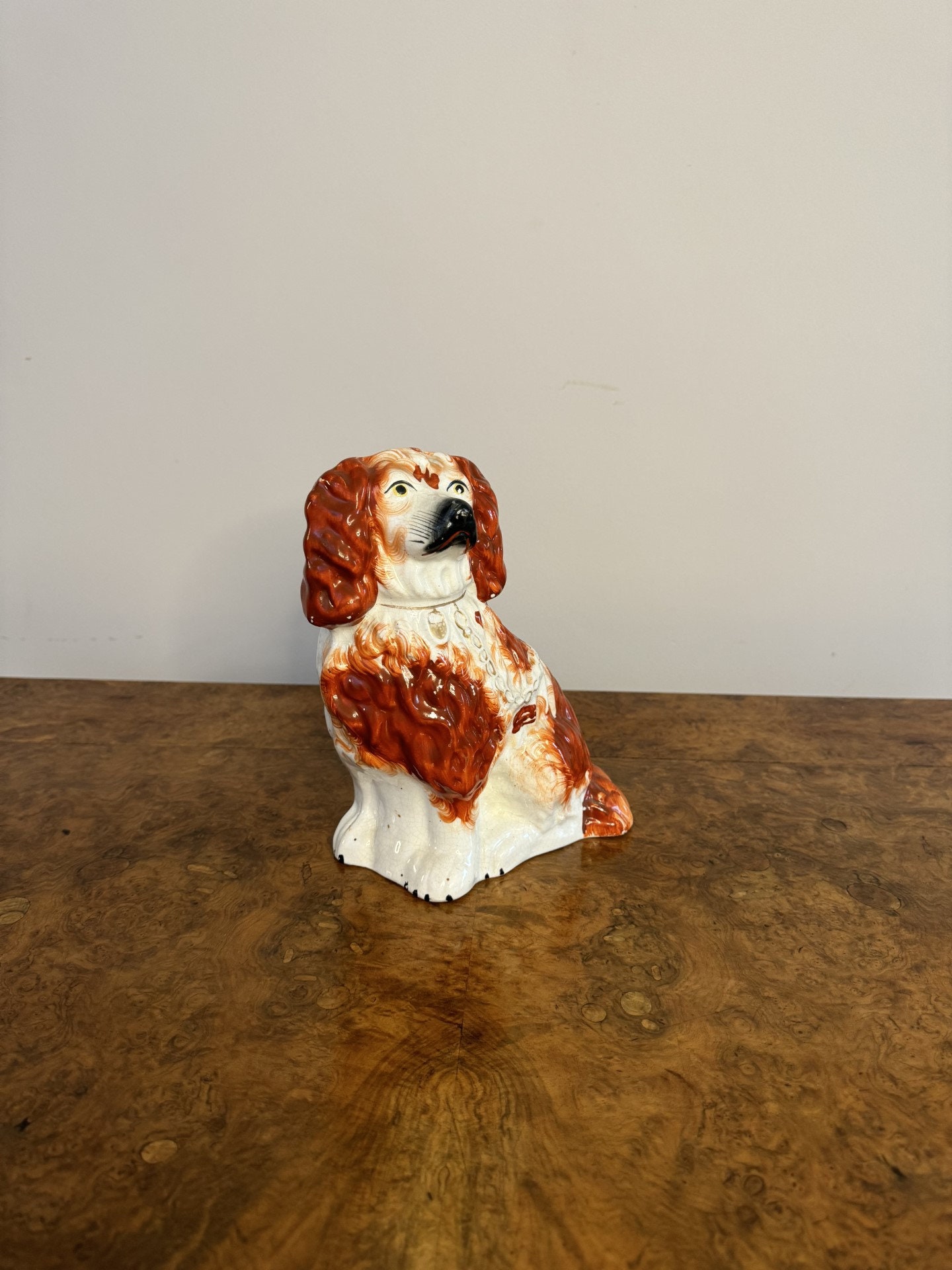Antique Victorian Staffordshire Spaniel Seated Dog - Etsy