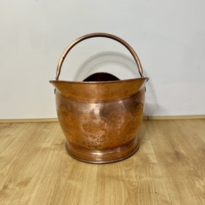 Quality Antique Victorian Copper Helmet Coal Scuttle - Etsy