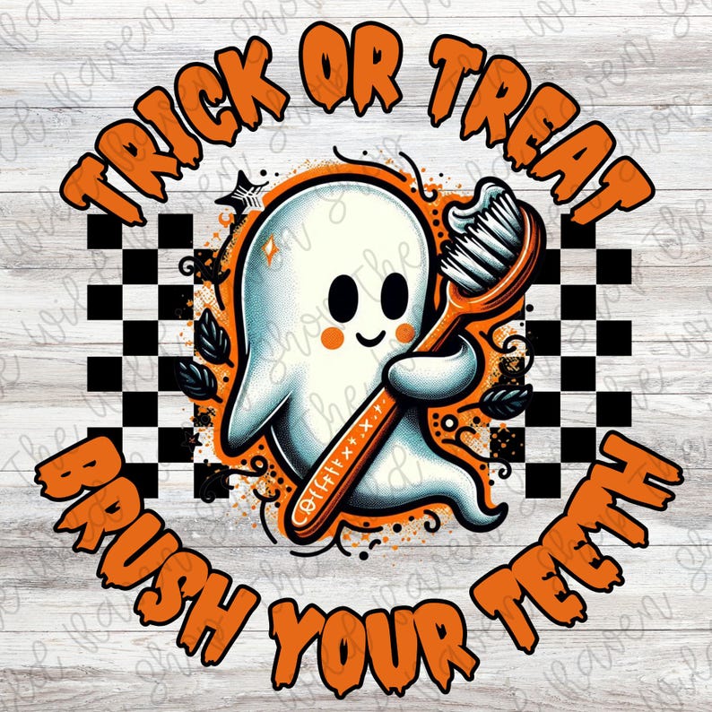 Trick or Treat Brush Your Teeth Dental Halloween Sublimation PNG - Etsy