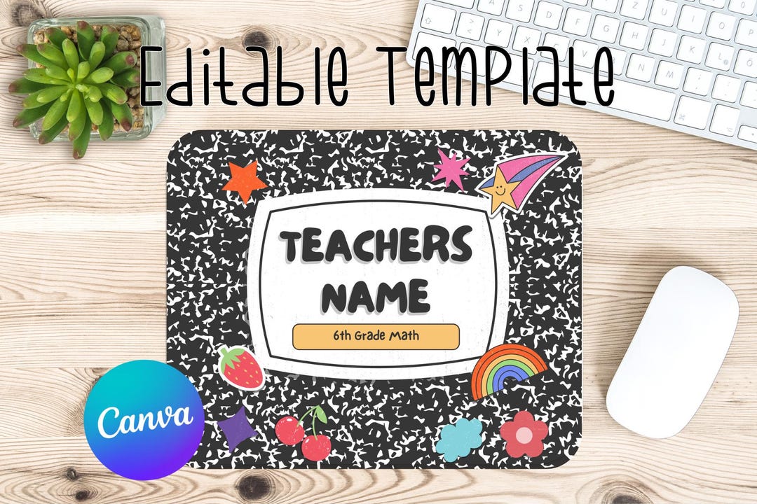 Composition Book Mouse Pad Template - Etsy