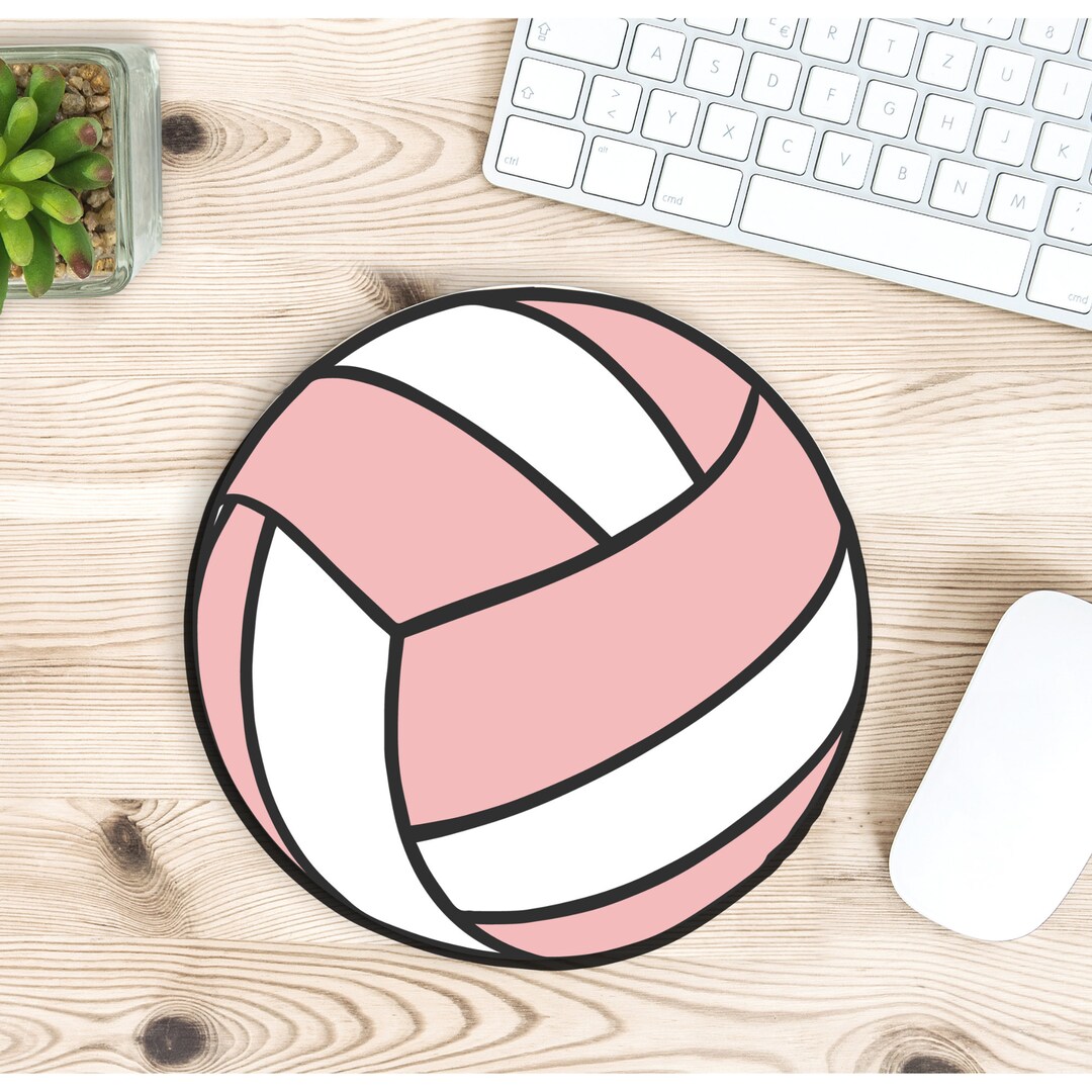 Pink and White Volleyball Mouse Pad - Etsy