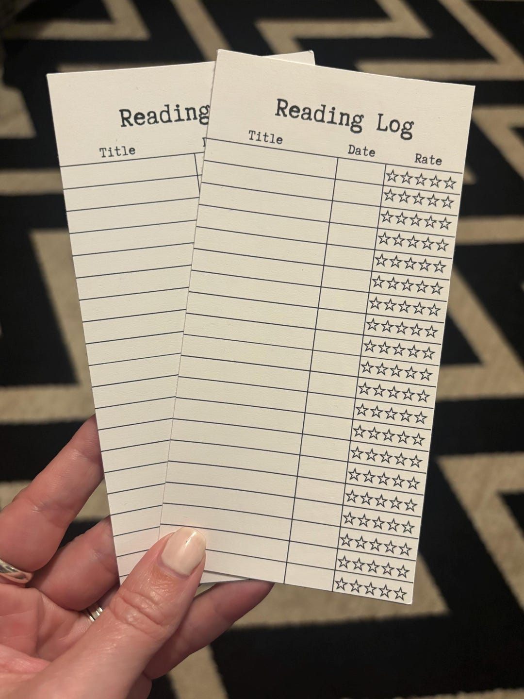 Vintage Reading Log Cards: Minimalist Book Tracker, Set of 2 - Etsy