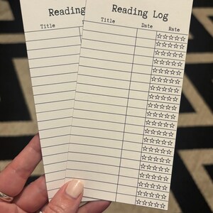 Vintage Reading Log Cards: Minimalist Book Tracker, Set of 2 - Etsy
