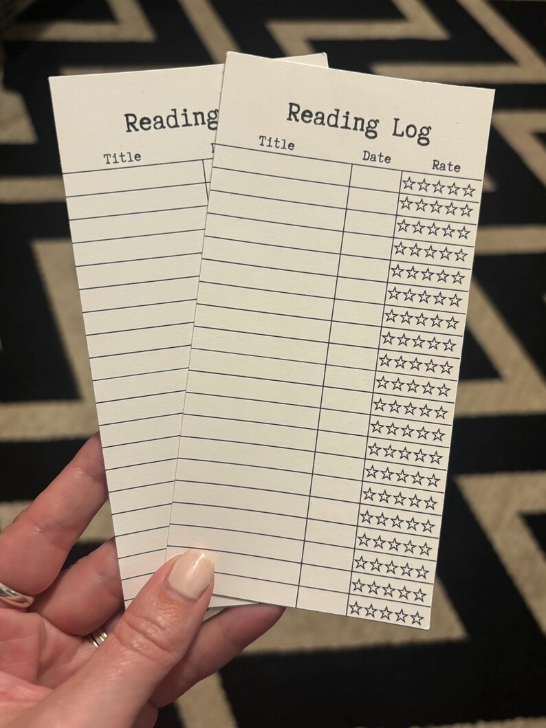 Vintage Reading Log Cards: Minimalist Book Tracker, Set of 2 - Etsy