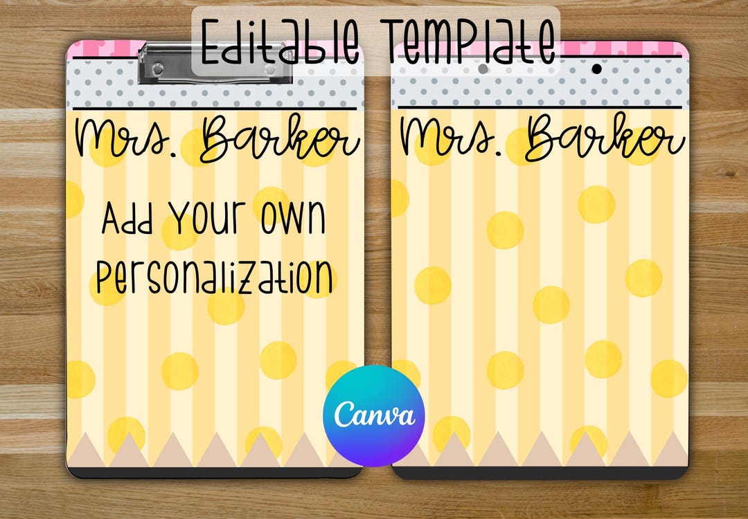 Editable Teacher Clipboard Template – Personalized Back-to-school ...