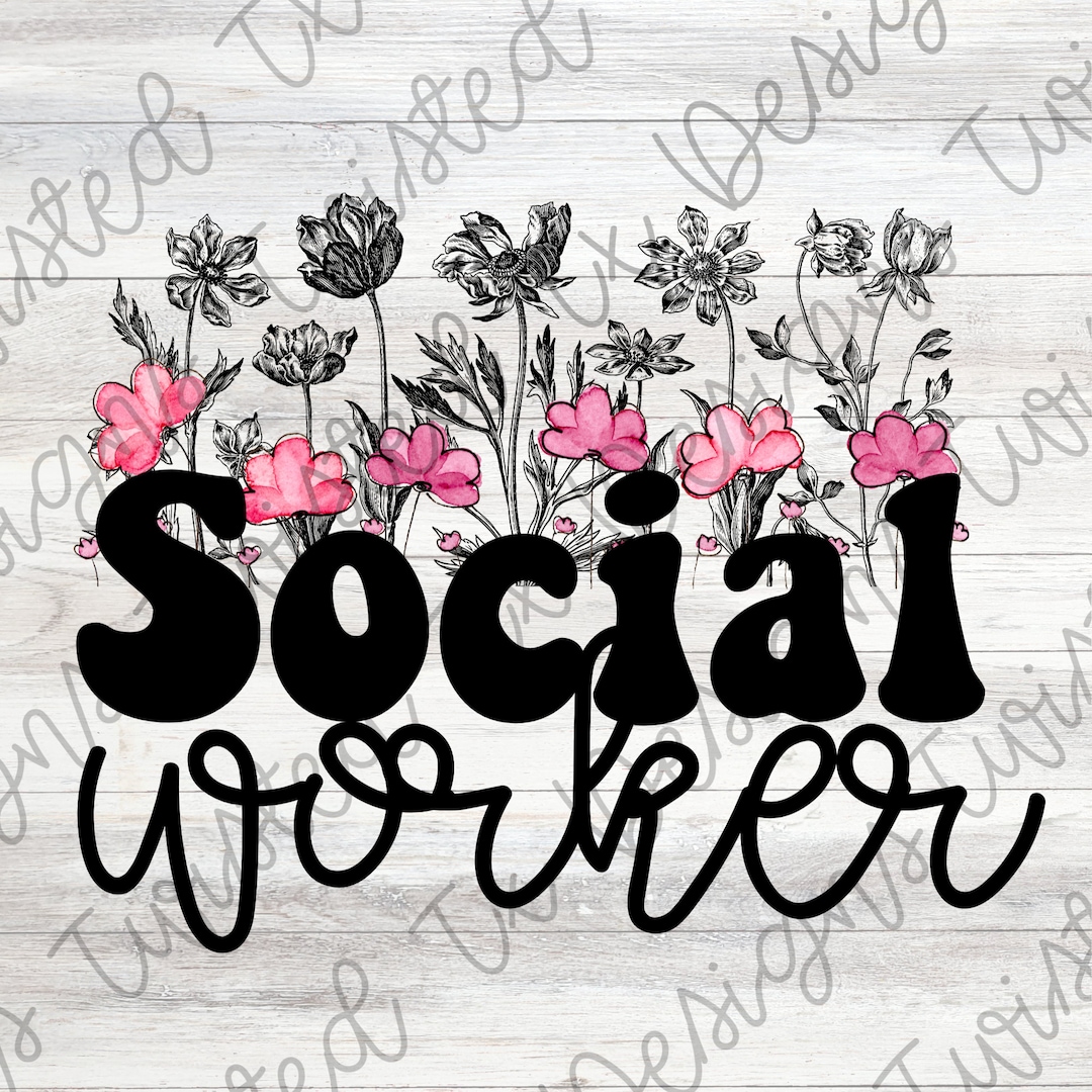 Social Worker Floral PNG - Etsy