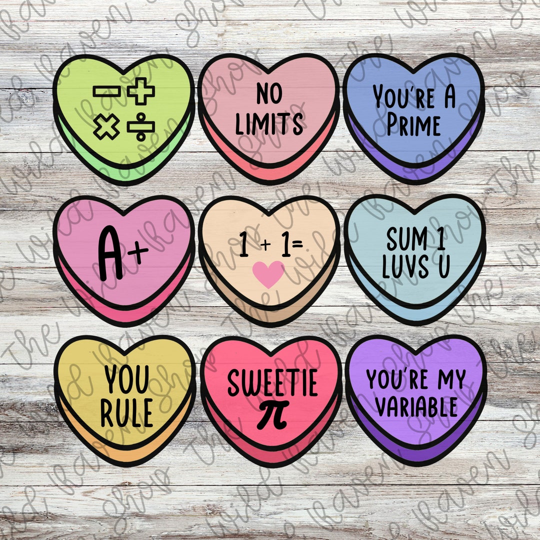 Math Teacher Valentine Candies Sublimation PNG - Etsy