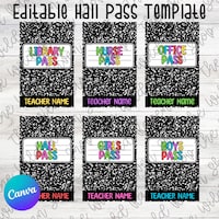 Retro Hall Pass Template - Etsy