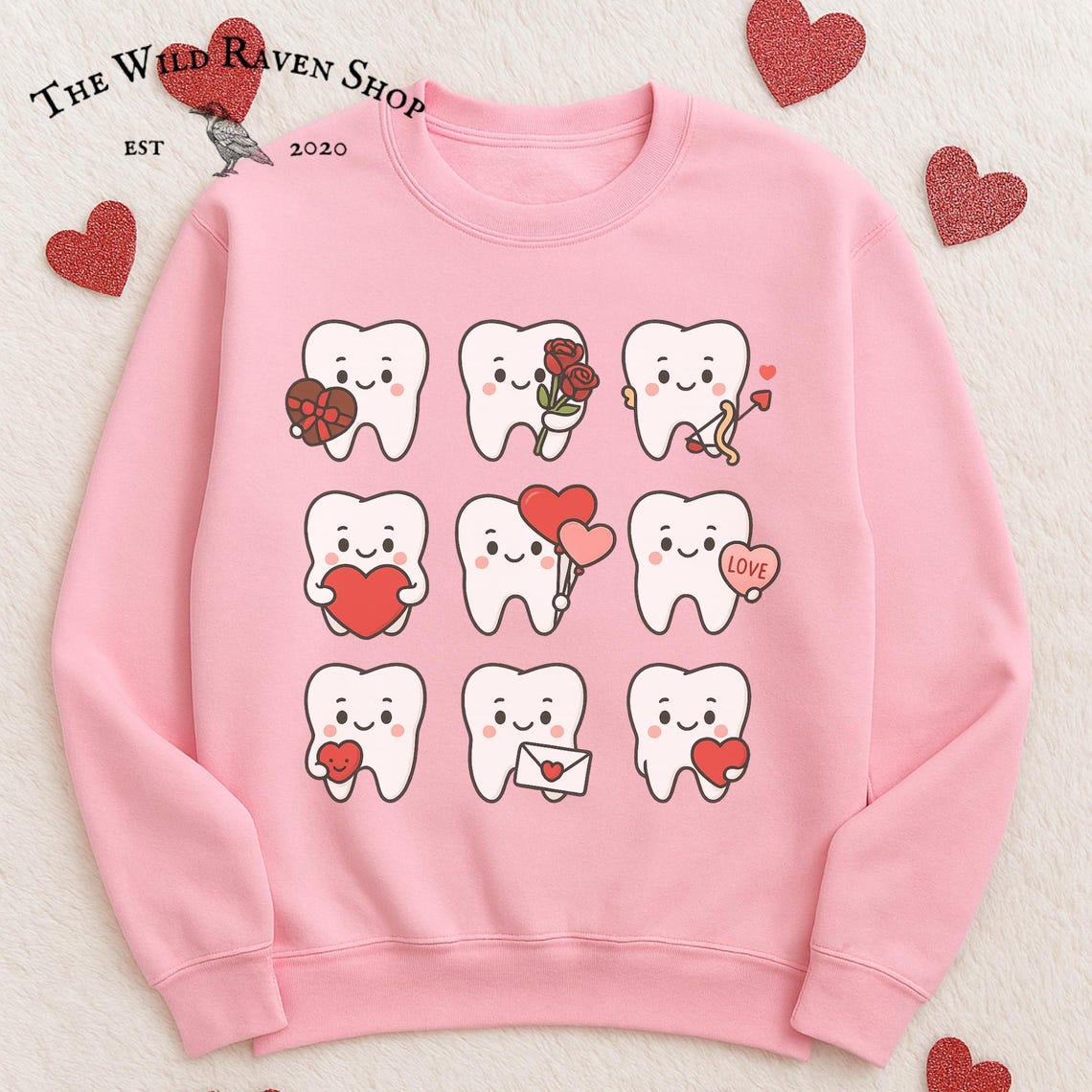 Sweet Smiles Valentine Clipart | Tooth PNG | Dental Valentine Digital ...