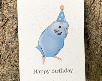 Parakeet Birthday Card - Etsy