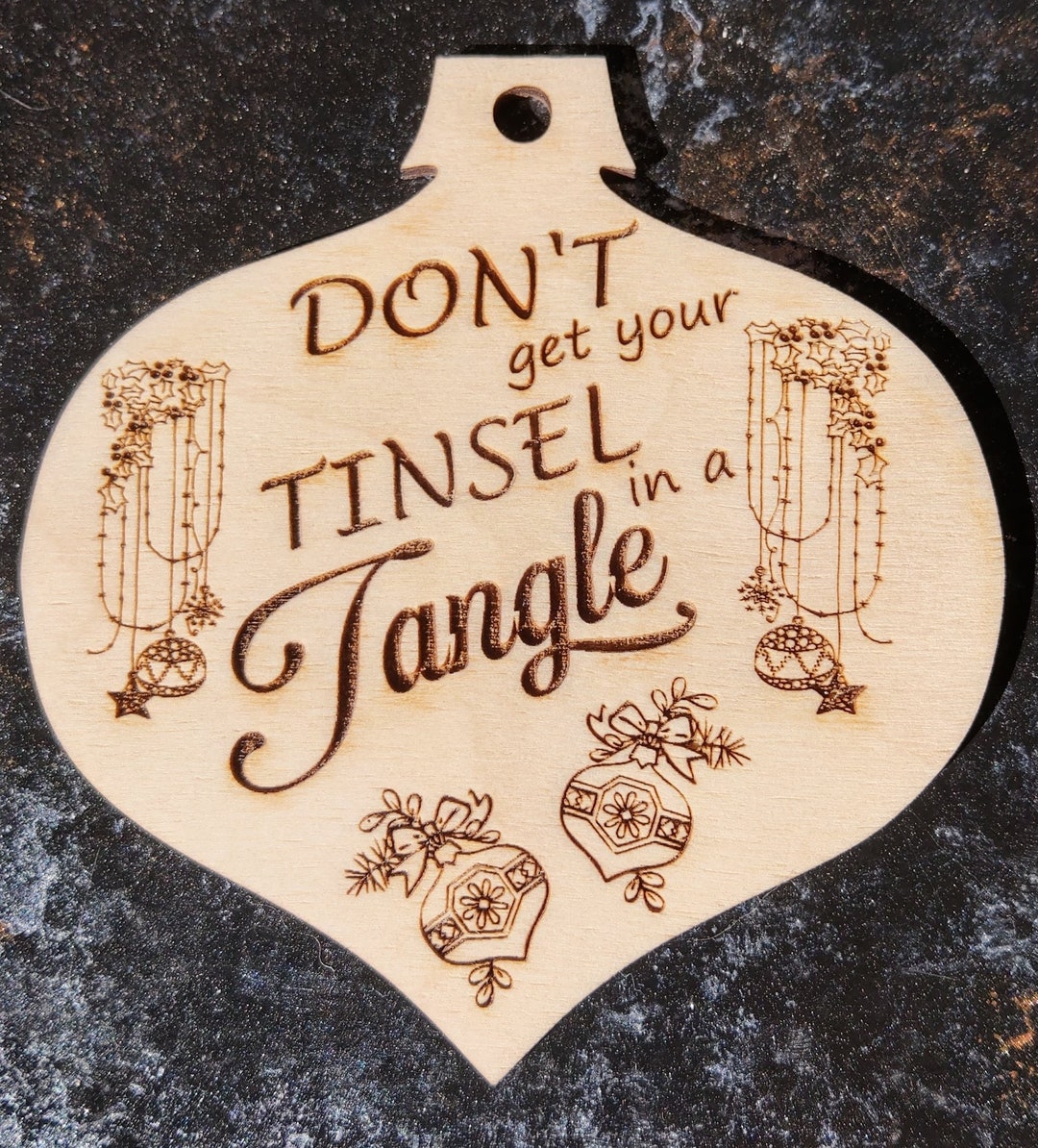 Tinsel in a Tangle Ornament or Sign SVG - Etsy