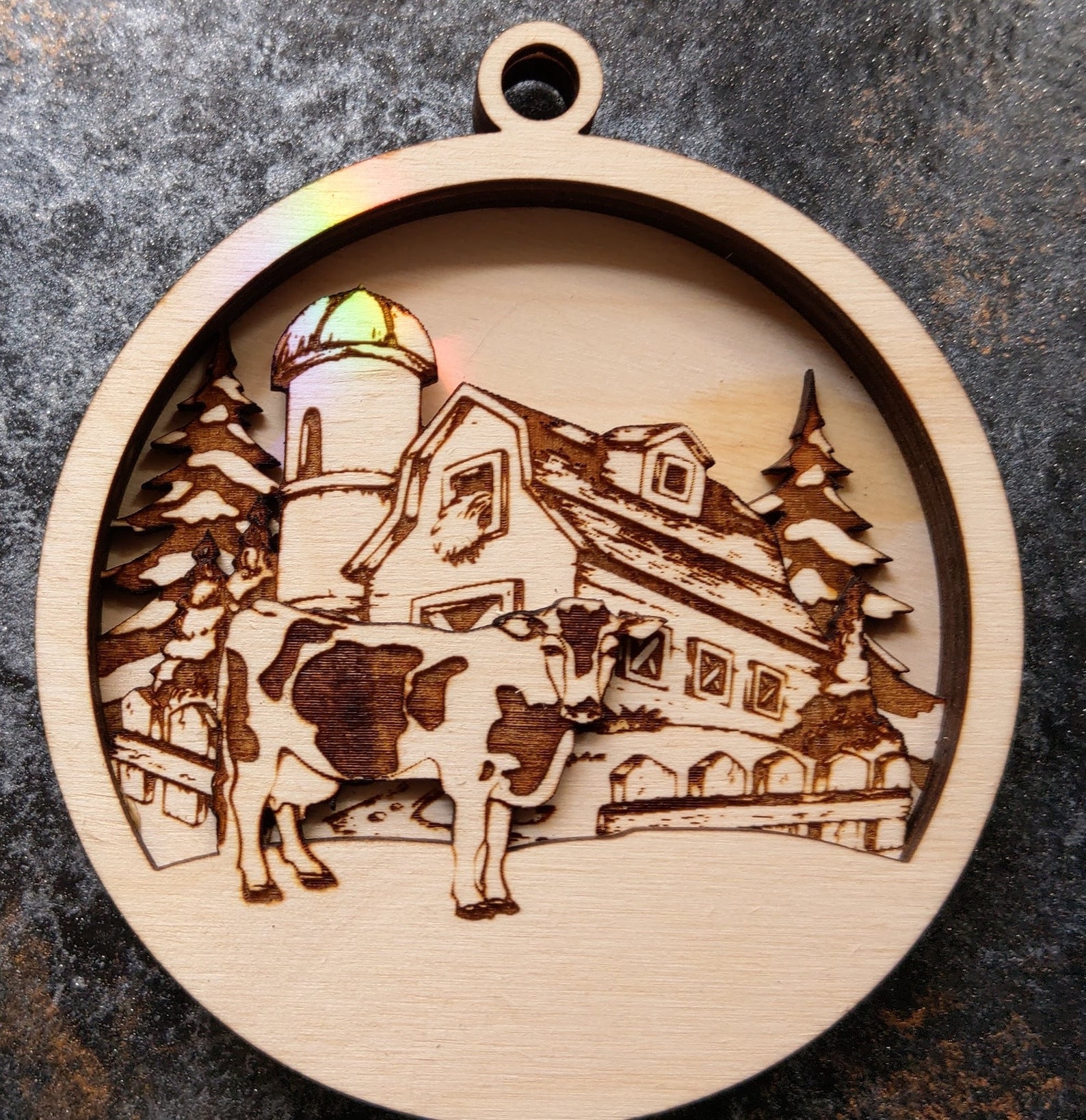 Farm Life Christmas Ornaments Layered and Etched SVG - Etsy