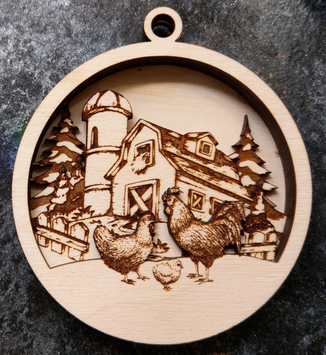 Farm Life Christmas Ornaments Layered and Etched SVG - Etsy