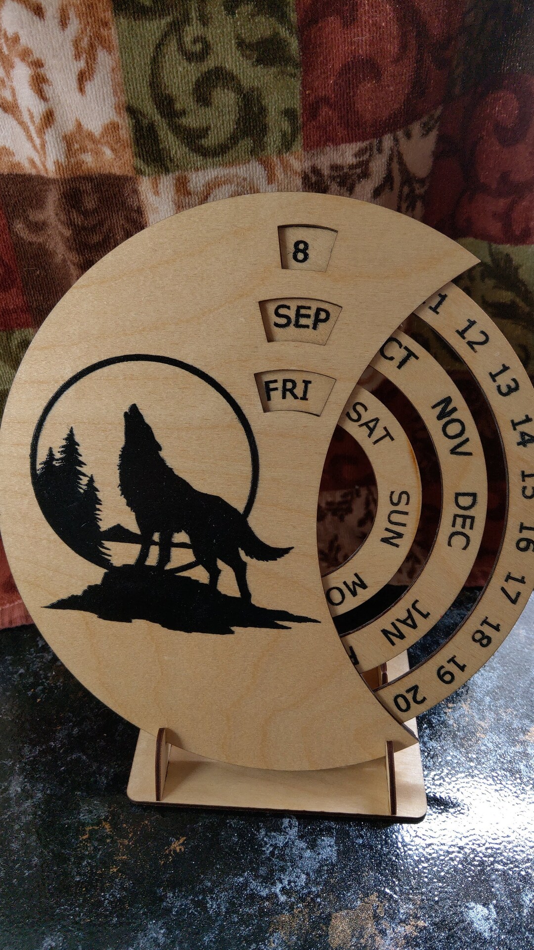 Wolf and Moon Perpetual Calendar SVG - Etsy