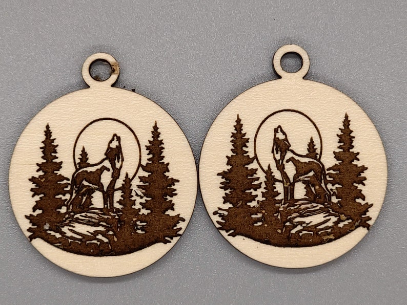 Wolf in the Forest Earrings SVG - Etsy