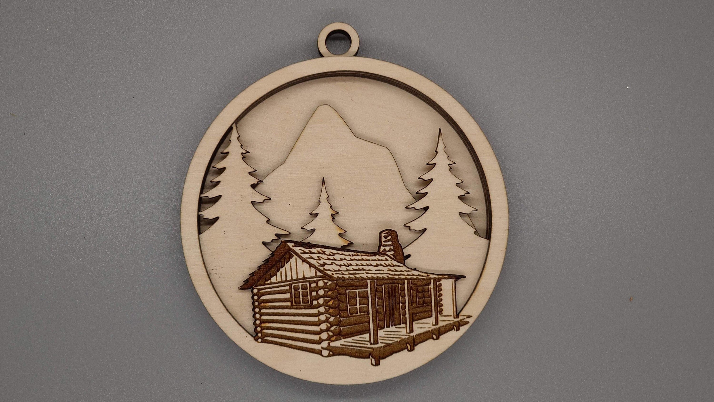 Cabin in the Woods Ornament SVG - Etsy