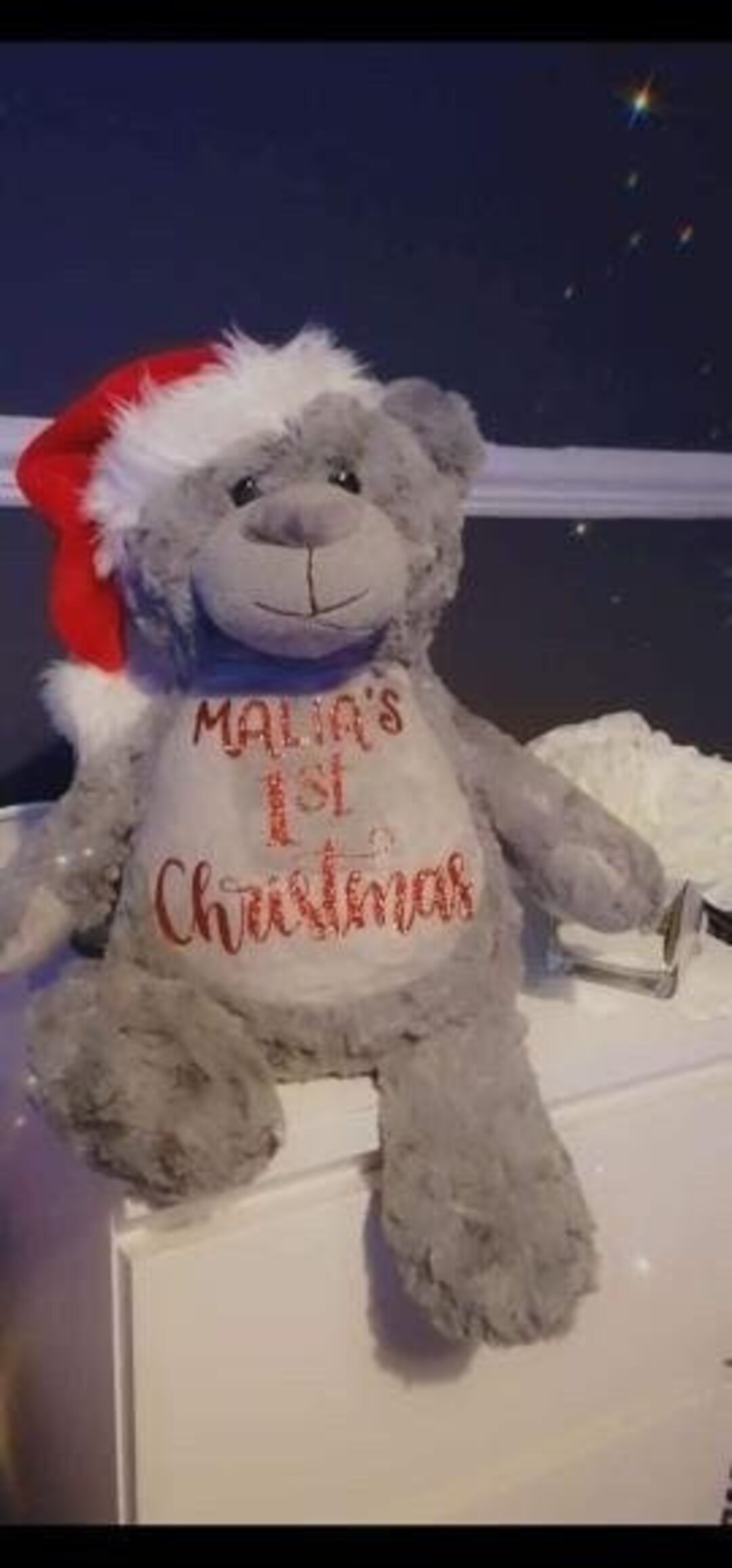 Personalised Christmas Tummy Teddy Bear - Etsy