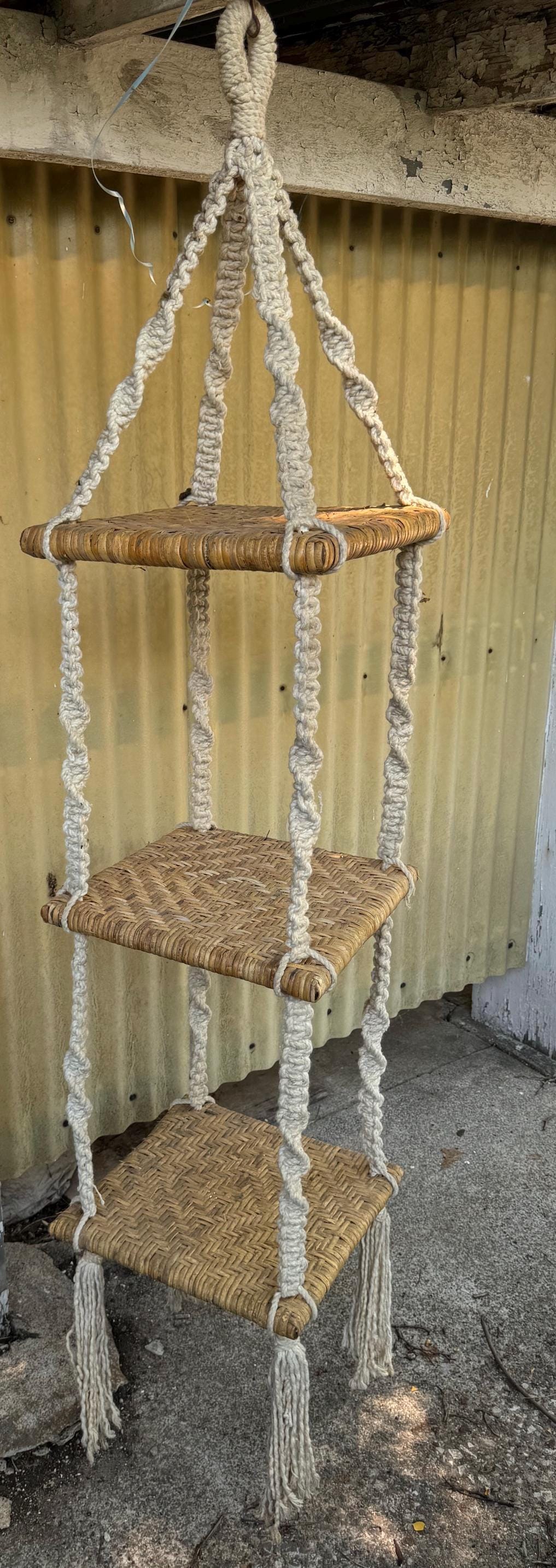 Three Tier Hanging Plant Shelf - Etsy