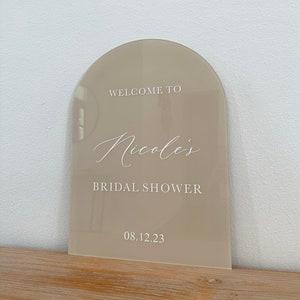 Bridal Shower Welcome Sign, Welcome Wedding Sign, Arch Acrylic Painted ...