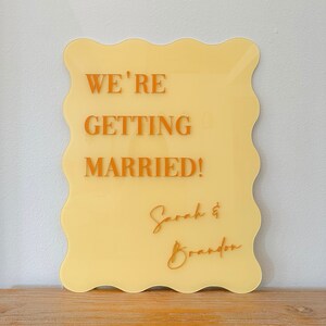 Welcome Wedding Sign, WAVY Acrylic Painted Sign, Engagement Sign ...