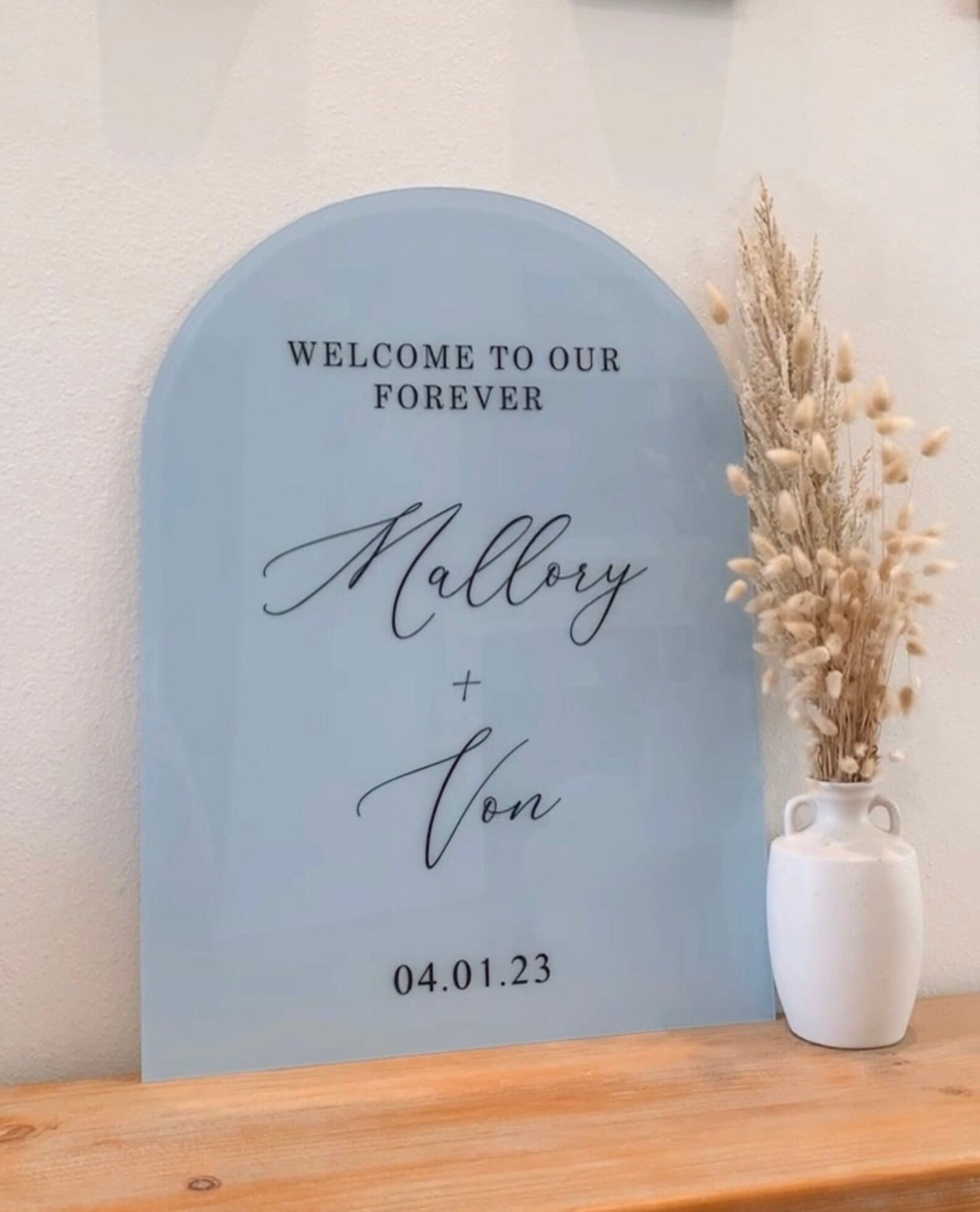 Directional Sign, Acrylic Welcome Wedding Sign, Arch Acrylic Sign ...