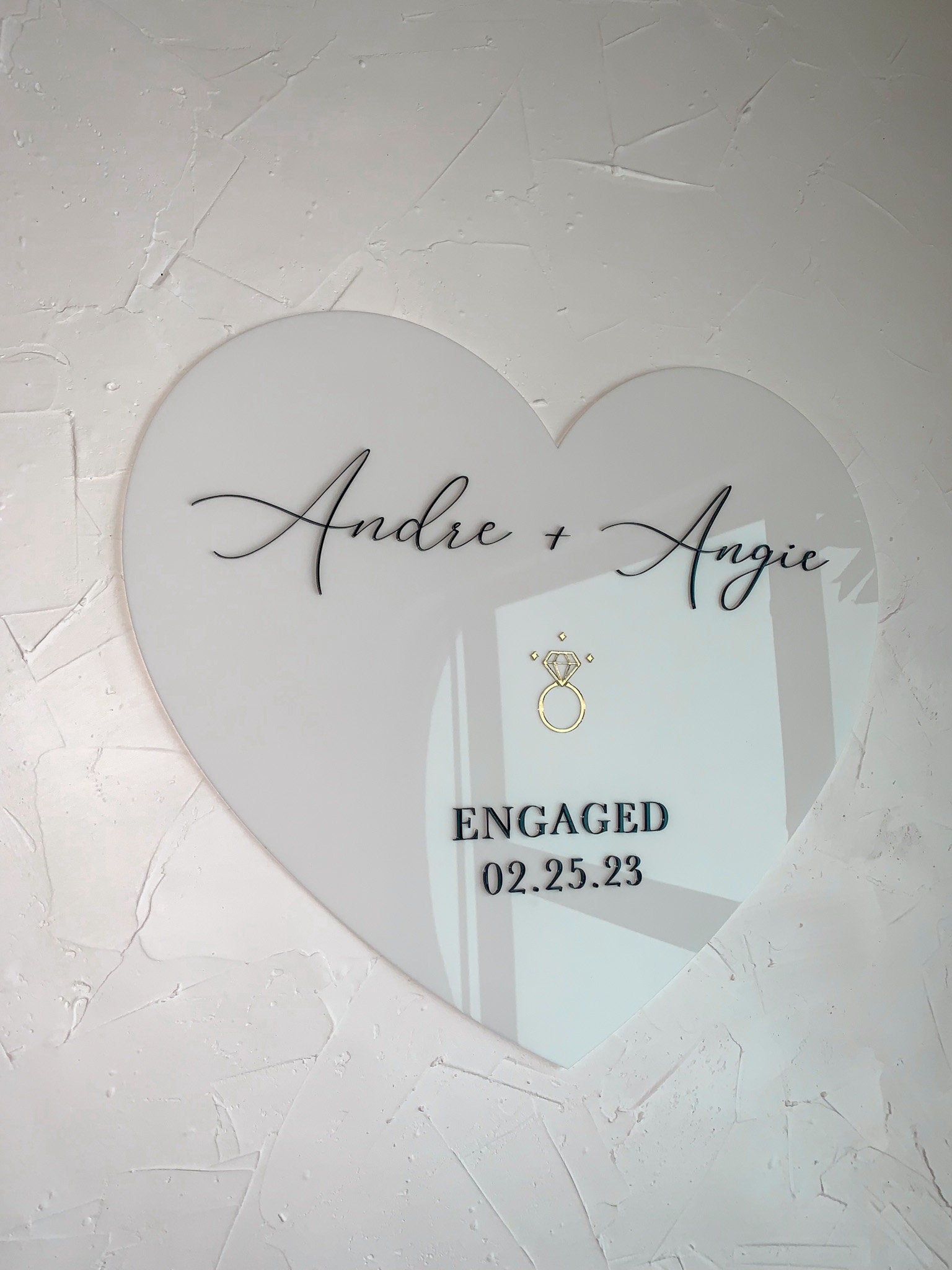 Engagement Sign, She Said Yes, Heart Shaped Acrylic Sign, Laser Cut 3D ...