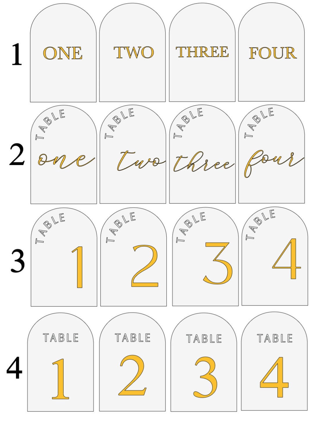 Frosted Table Numbers Arch Table Numbers Wedding Table - Etsy