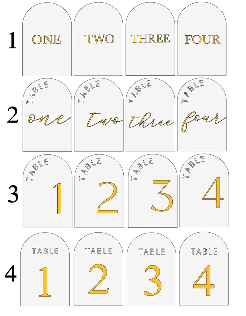 Frosted Table Numbers Arch Table Numbers Wedding Table - Etsy