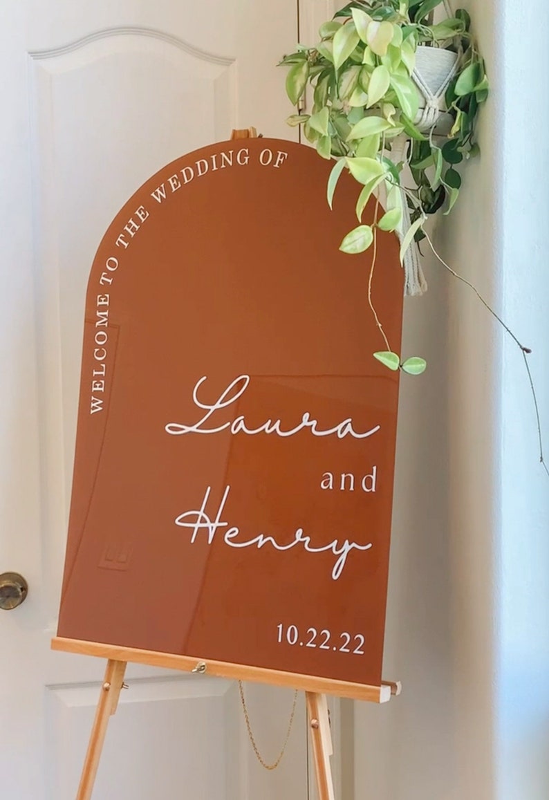 Welcome Wedding Sign Arch Acrylic Painted Sign Special Event - Etsy